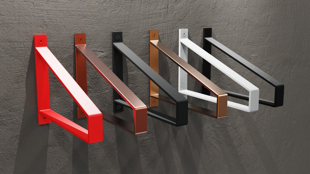 Shelf Brackets, Colorful Floating Shelves, Unique Metal Shelving ...