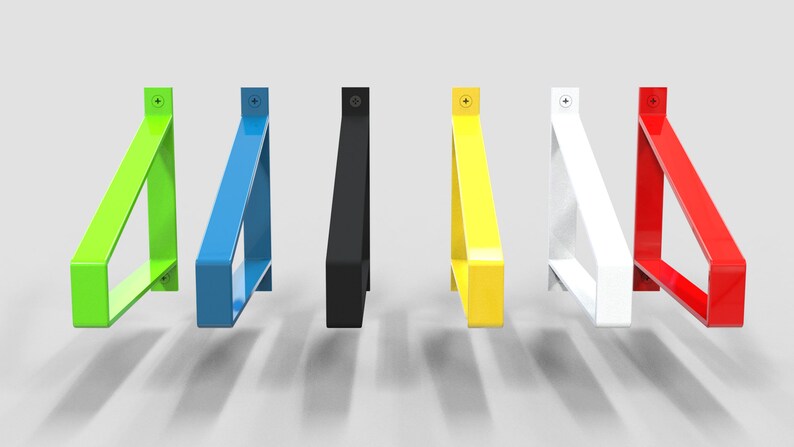 Shelf Brackets, Colorful Floating Shelves, Unique Metal Shelving ...