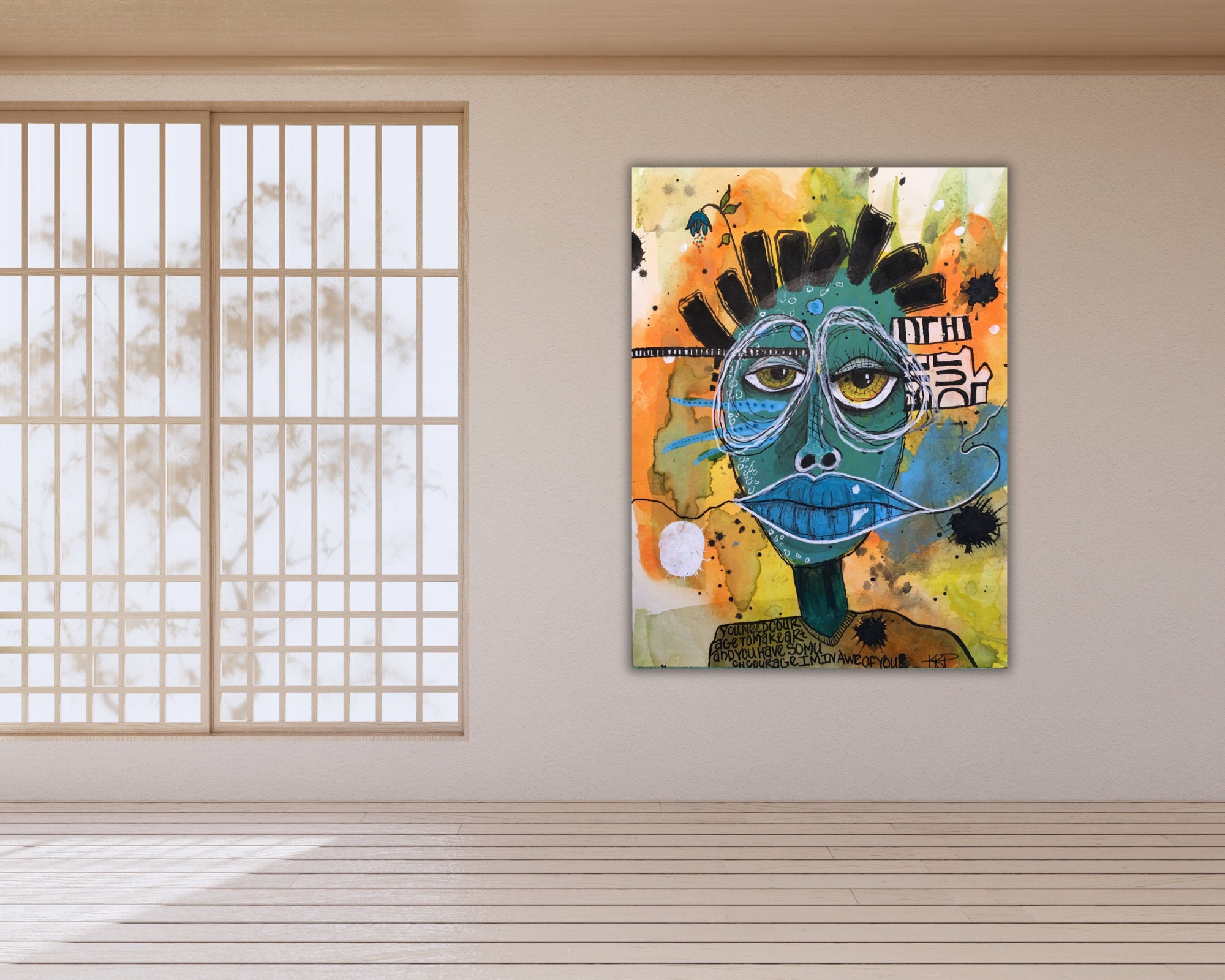 Abstract Blue Guy: the Eccentric Blue Voyager Wall Art, Abstract Wall ...