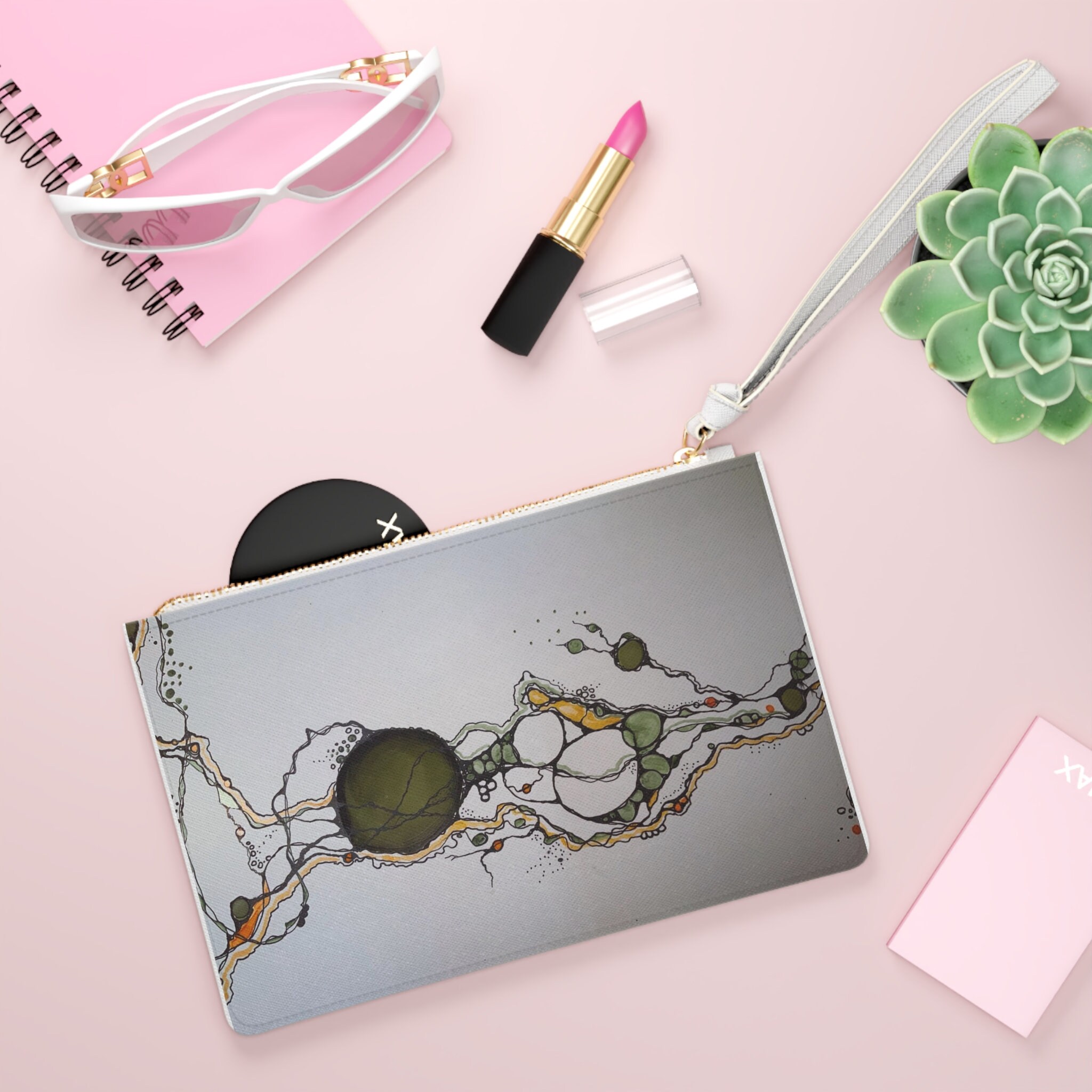 Abstract Clutch Bag With Nuero Artwork by Karla. Gift With Original ...