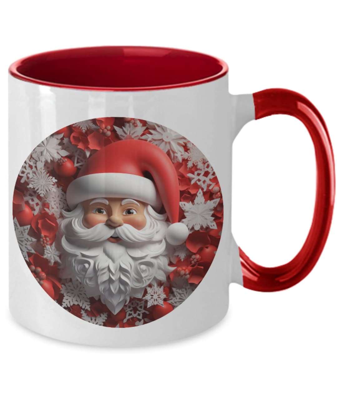 3d Effect Red Santa Coffee Mug. Beautiful Christmas Mug. - Etsy