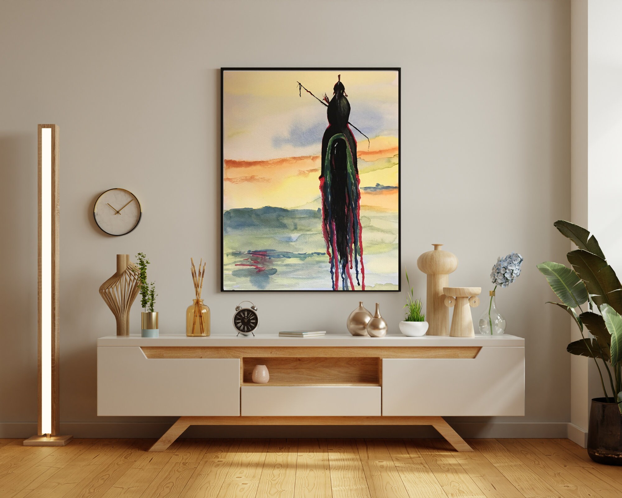 Wandering Indian: Lone Rider of Open Plains Wall Art, Abstract Wall Art ...