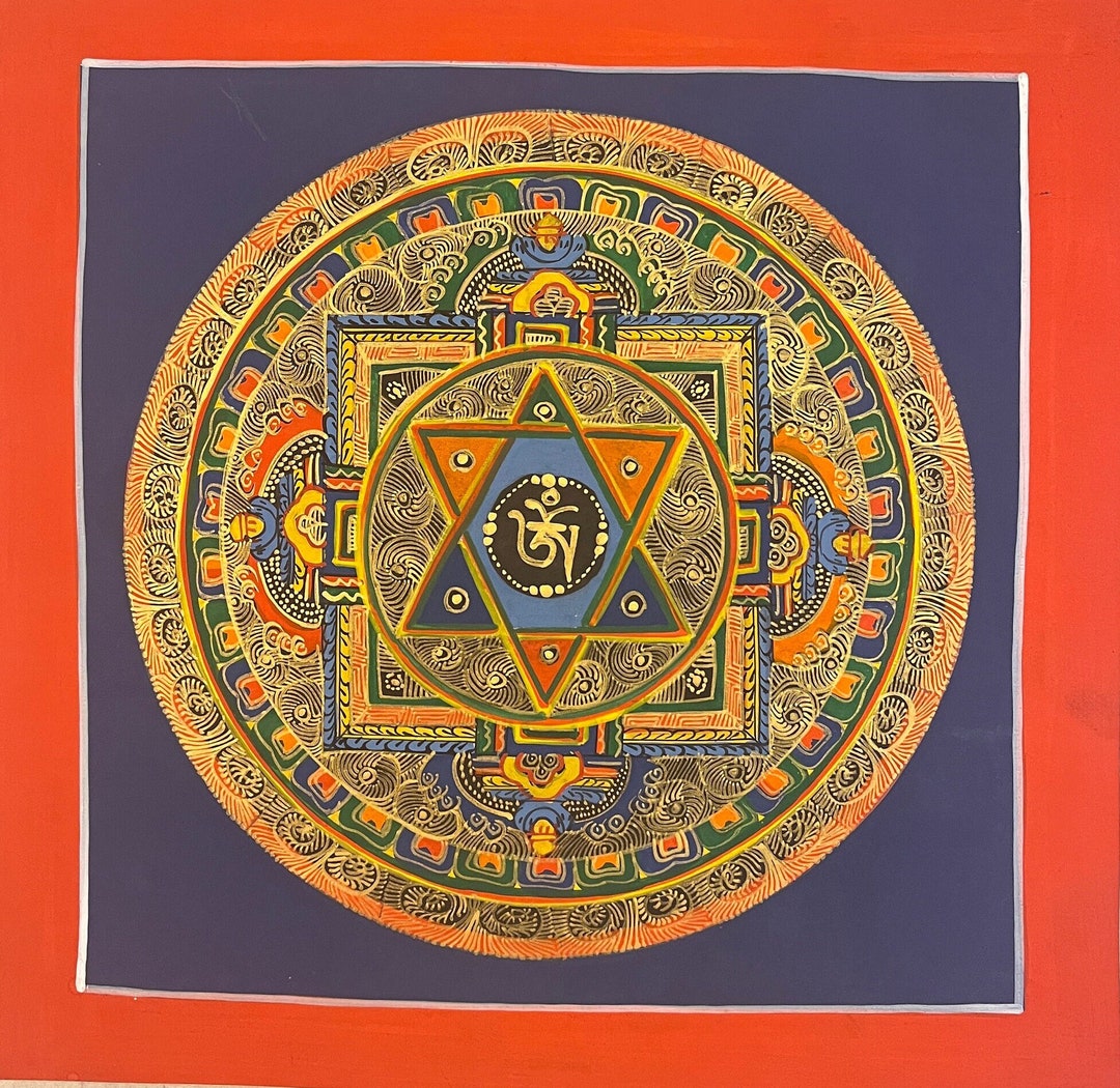 Mandala Ohm Made in Gold, Tibetan and Nepali Handmade Art - Etsy