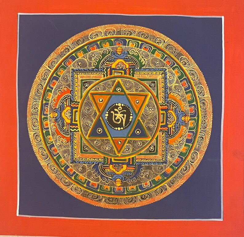 Mandala Ohm Made in Gold, Tibetan and Nepali Handmade Art - Etsy
