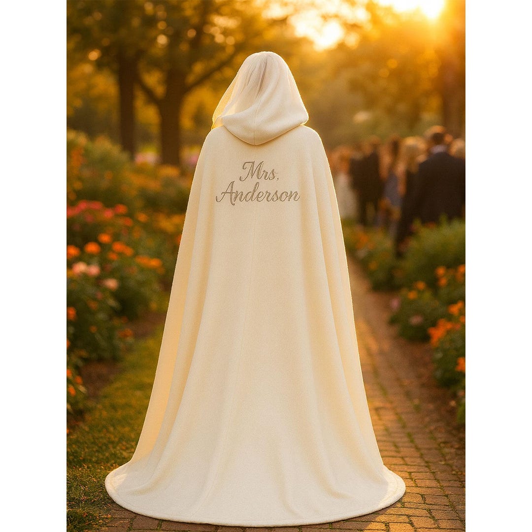 Bridal Hooded Cape Cloak - Unique Long Gown Cover for Weddings ...