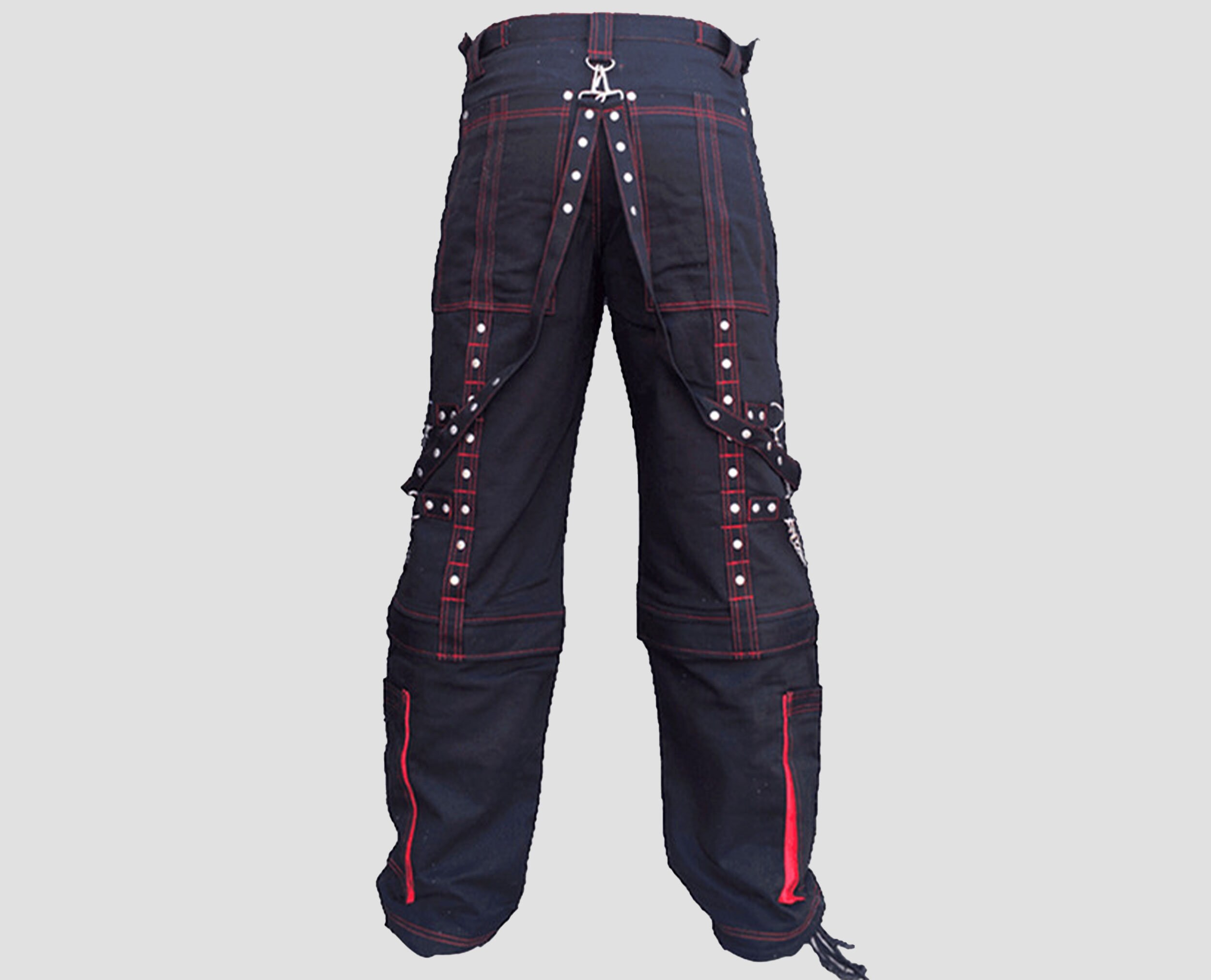 Gothic Pant, RED Super Skull Gothic Cyber Chain Goth Jeans Punk Rock ...