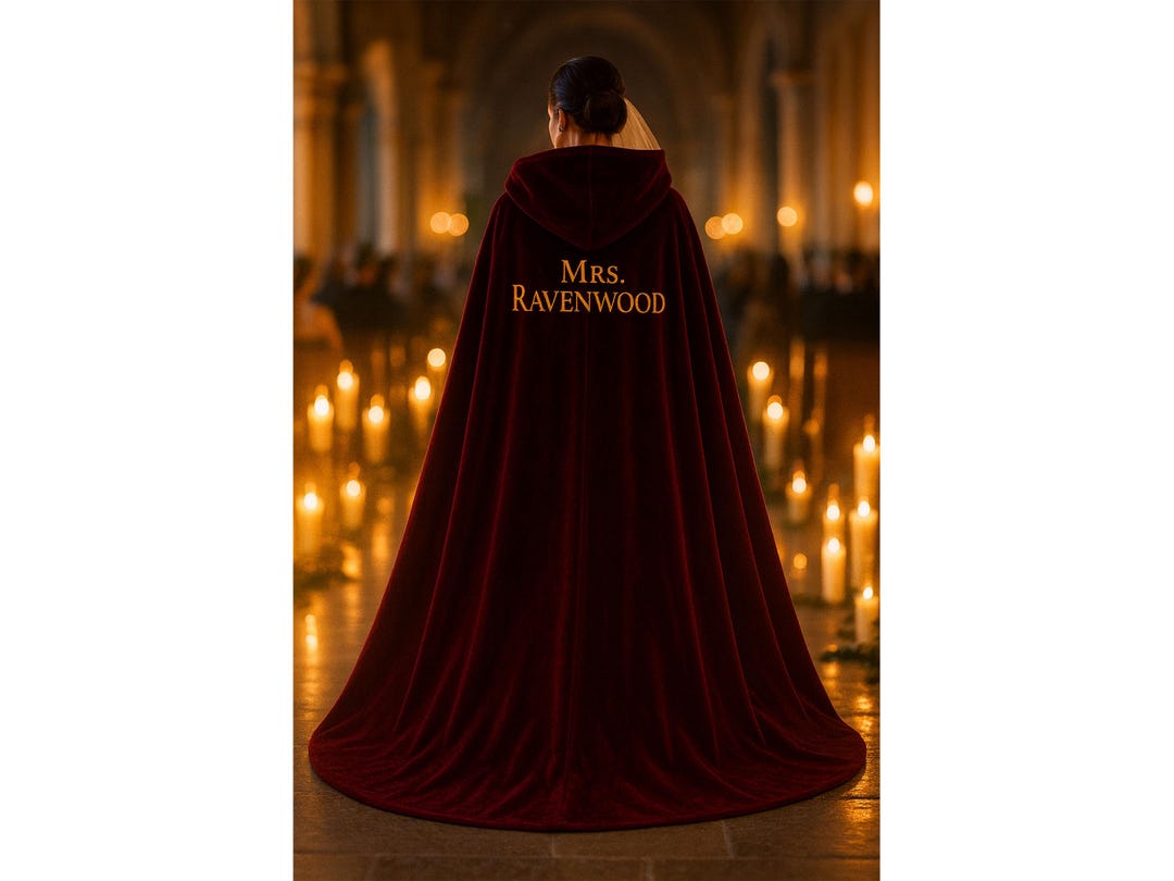 Maroon Velvet Hooded Cloak - Elegant Gothic Cape, Clasp Closure - Etsy