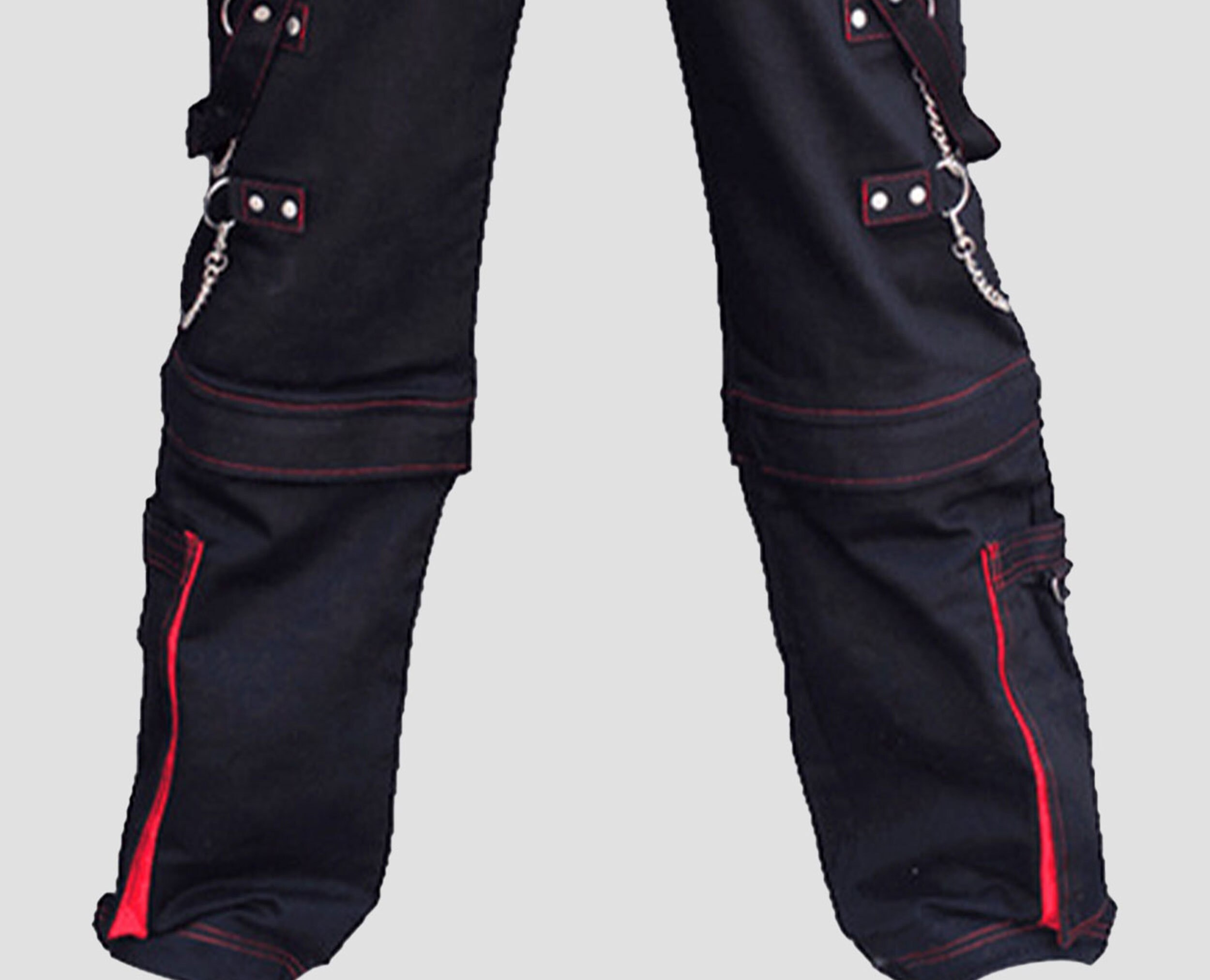 Gothic Pant, RED Super Skull Gothic Cyber Chain Goth Jeans Punk Rock ...