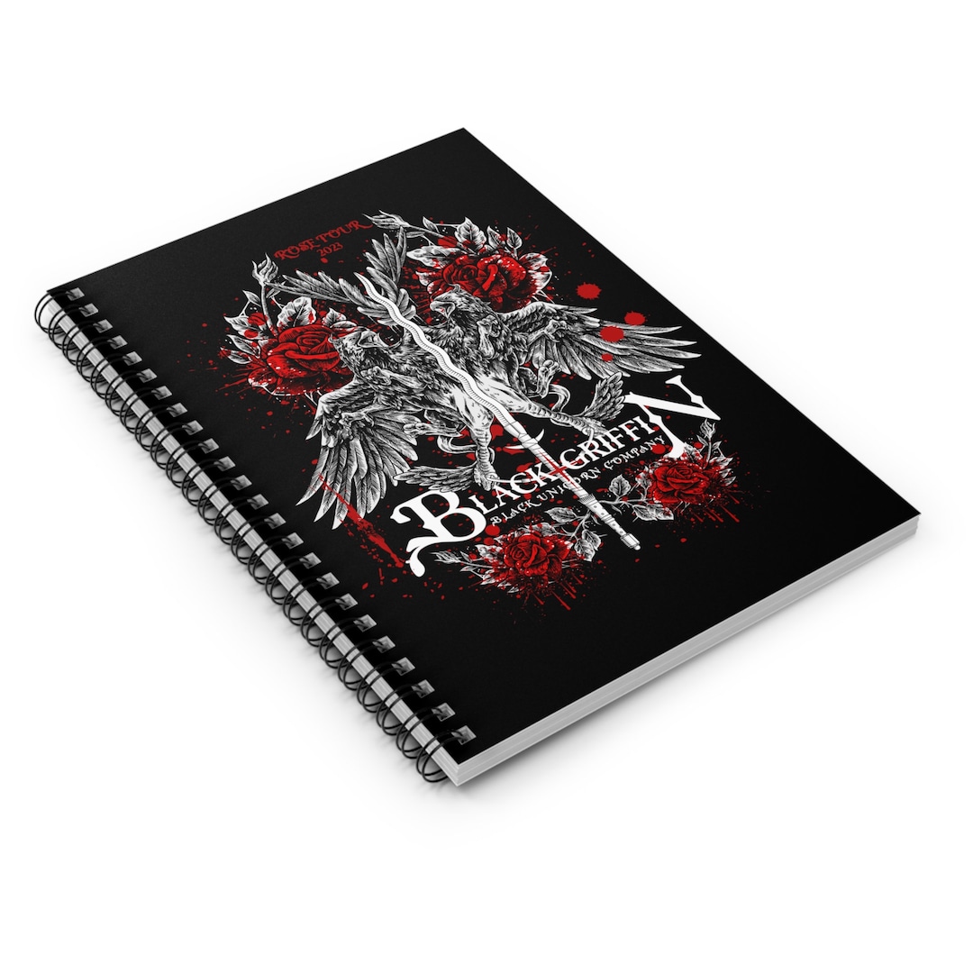 Black Griffin Rose Tour Spiral Notebook - Ruled Line - Etsy