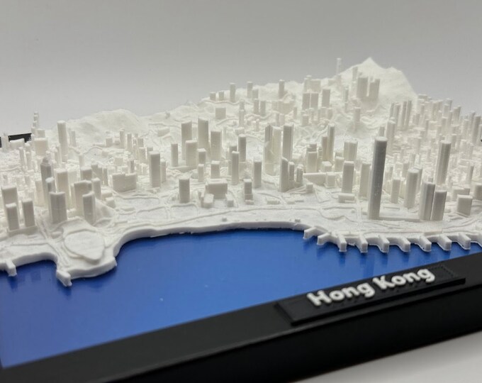 3D Hong Kong Digital Files 3D STL File Hong Kong 3D Map 3D City Art 3D ...