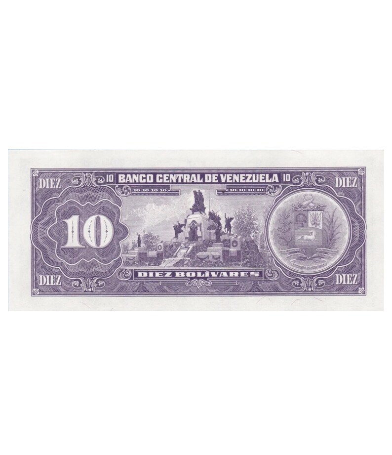 1992 Venezuela 10 Bolivares UNC Banknote. Ten Venezuelan - Etsy