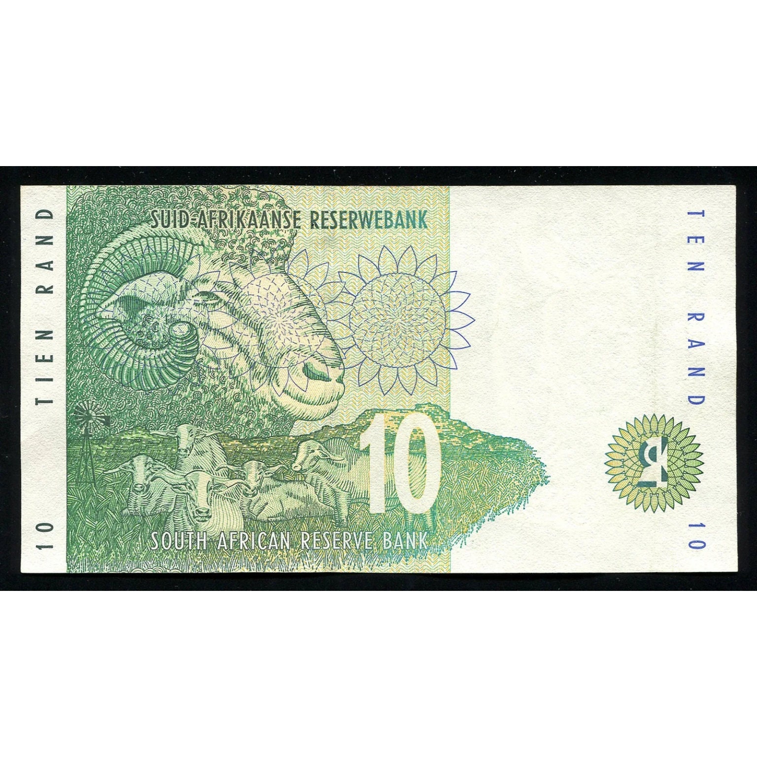 South Africa 10 Rand 1993 UNC. Single 10 Rand Uncirculated Bill Note ...