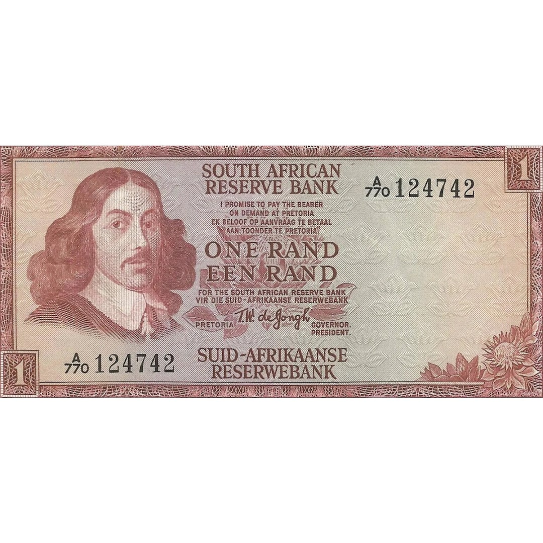 South Africa 1 Rand 1966 CIR. One Rand Circulated Bill Note. - Etsy