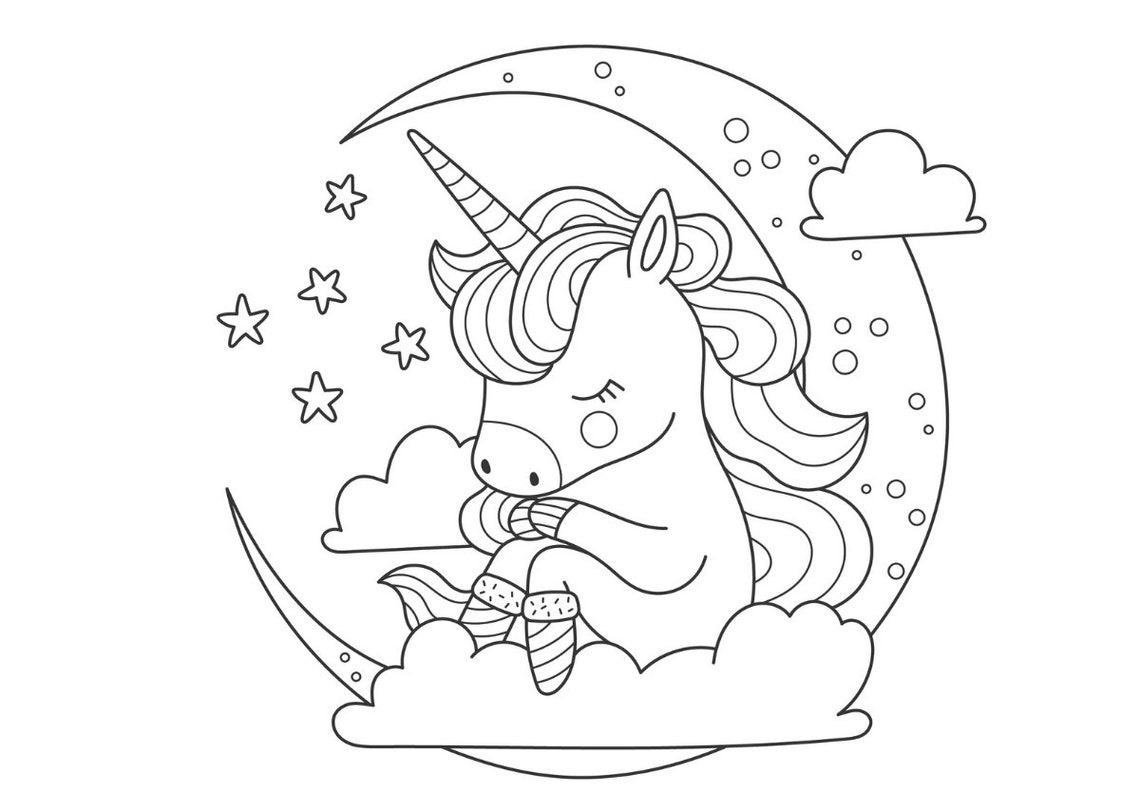 34 Cute Unicorn Coloring Pages for Kids Unicorn Coloring - Etsy