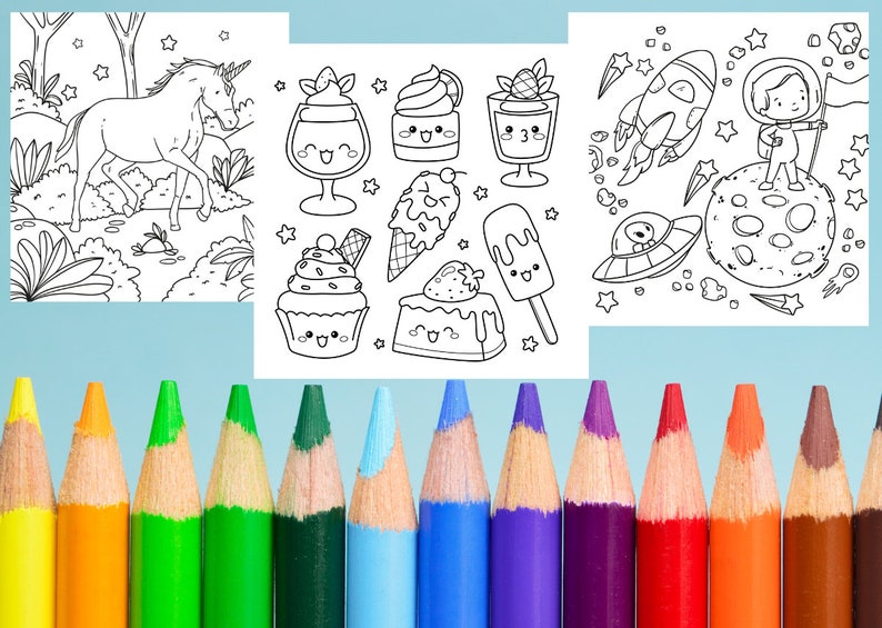 Printable Colouring Sheets, Instant Download, 5 X Fun Animals, Birds ...