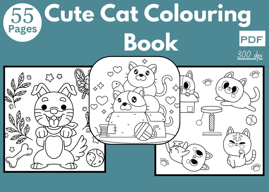 Adorable Kawaii Cats Coloring Pages: Fun and Whimsical Cat Printables ...