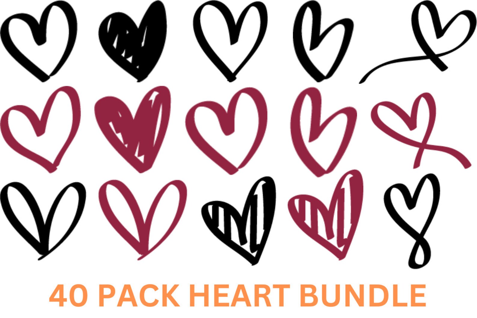 Heart Svg Bundle, Heart Svg, Hand Drawn Heart Svg, Open Heart Svg ...