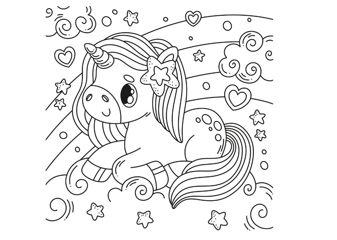 34 Cute Unicorn Coloring Pages for Kids Unicorn Coloring - Etsy