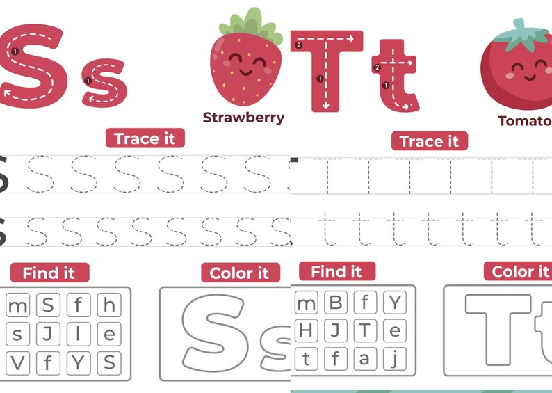 Printable Kid Alphabet Learning Pages, Children ABC Workbook ...