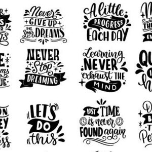 Inspirational Quotes SVG Bundle, Motivational Quotes SVG, Positive ...