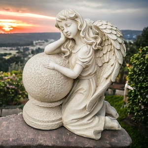 Resting Angel Garden Statue Outdoor Angel Figure Memorial - Etsy