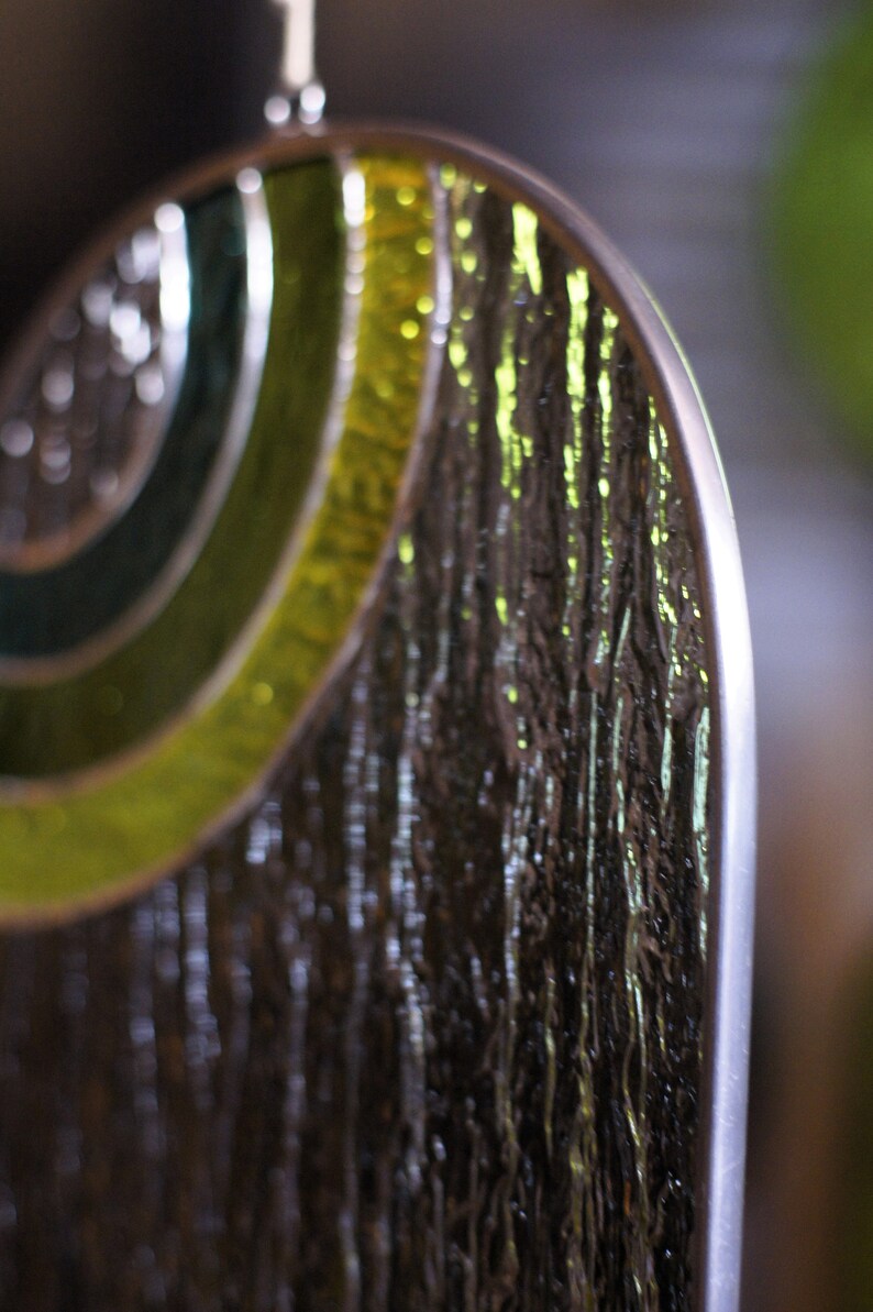 Modern Stained Glass Hanging, Suncatcher With Rainbow, Unique Abstract ...