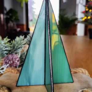 Modern Stained Glass Pine Trees Tabletop, Centerpiece, Home Decoration ...