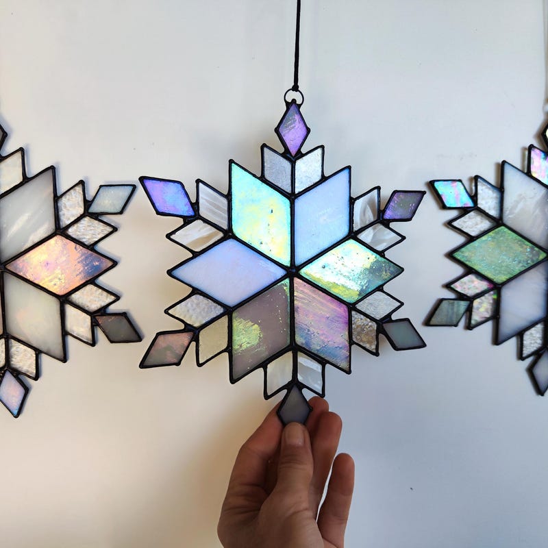 Stained Glass Snowflake - Etsy