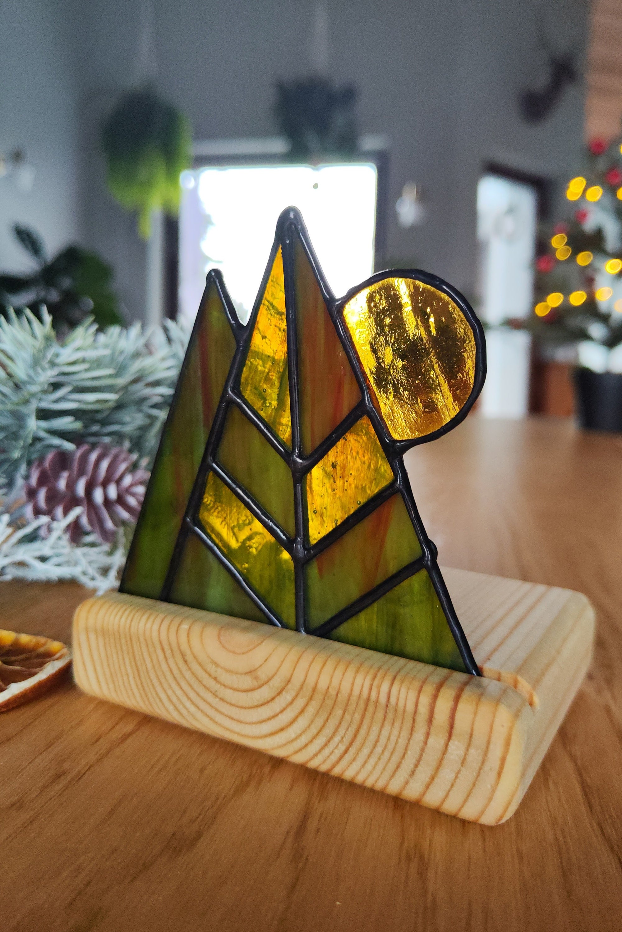 Modern Stained Glass Tealight Candle Holder, Scandinavian Like Piece ...