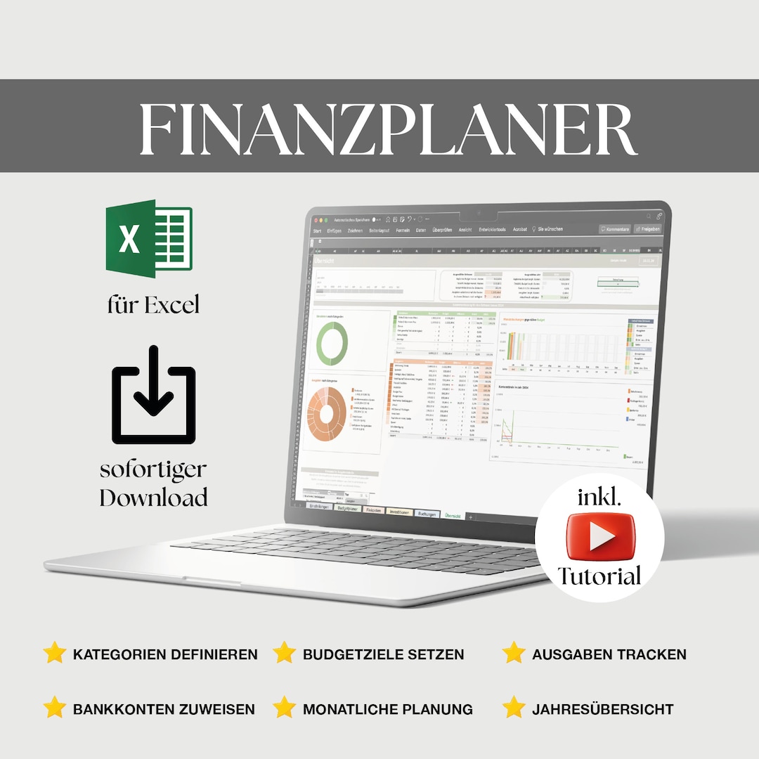 Haushaltsbuch (Budgetplaner, Ausgabentracker, Finanzplaner in Excel ...