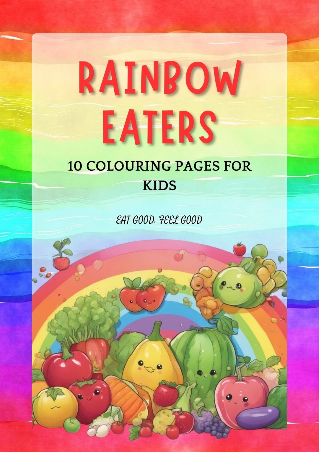 Eat the Rainbow : 10 Colouring Pages for Kids - Etsy Australia