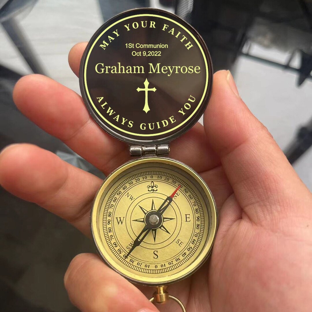 Baptism Gift First Holy Communion Compass Personalized Baptism Gift Boy ...