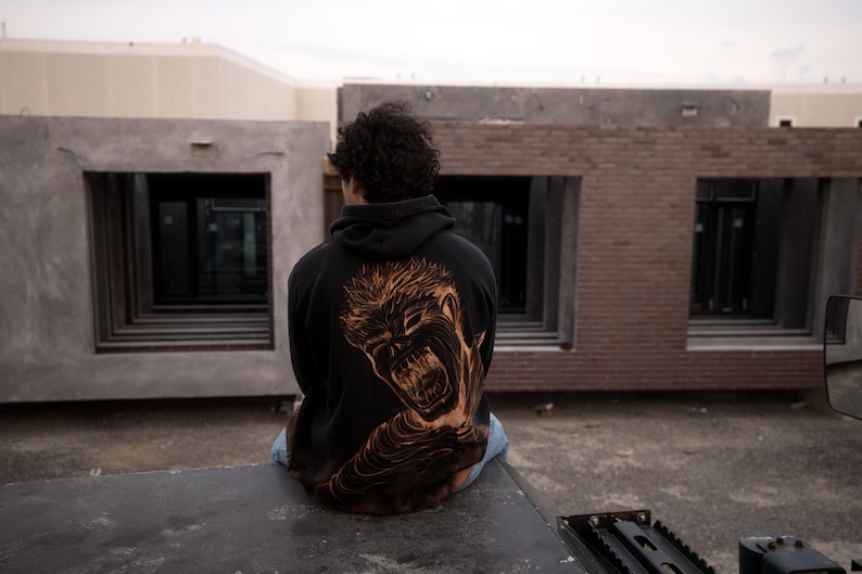Berserk Guts Hand Painted Bleach Dyed Custom Made Hoodie - Etsy