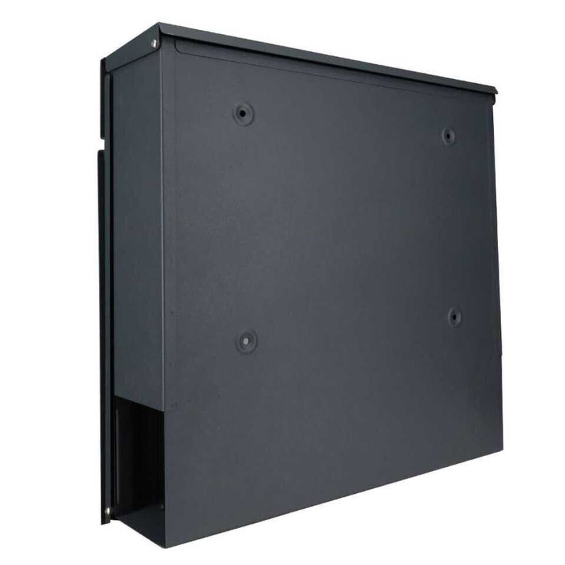 STAINLESS STEEL Mailbox Solid Wood Look Oak Newspaper Holder ...