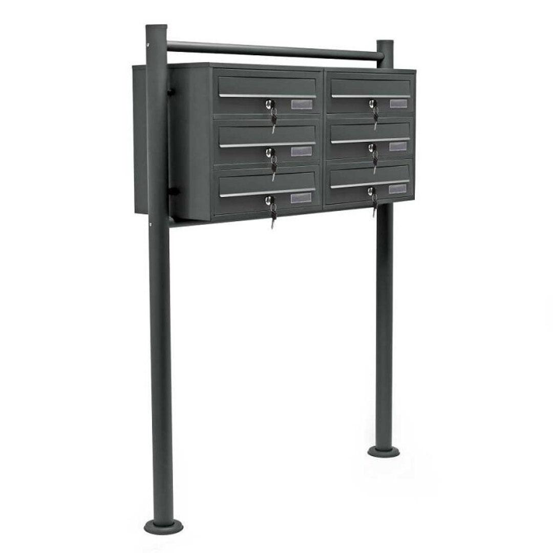 Mailbox System 6-WAY ANTHRACITE Powder-coated Two-row Wi_bk_61746 - Etsy