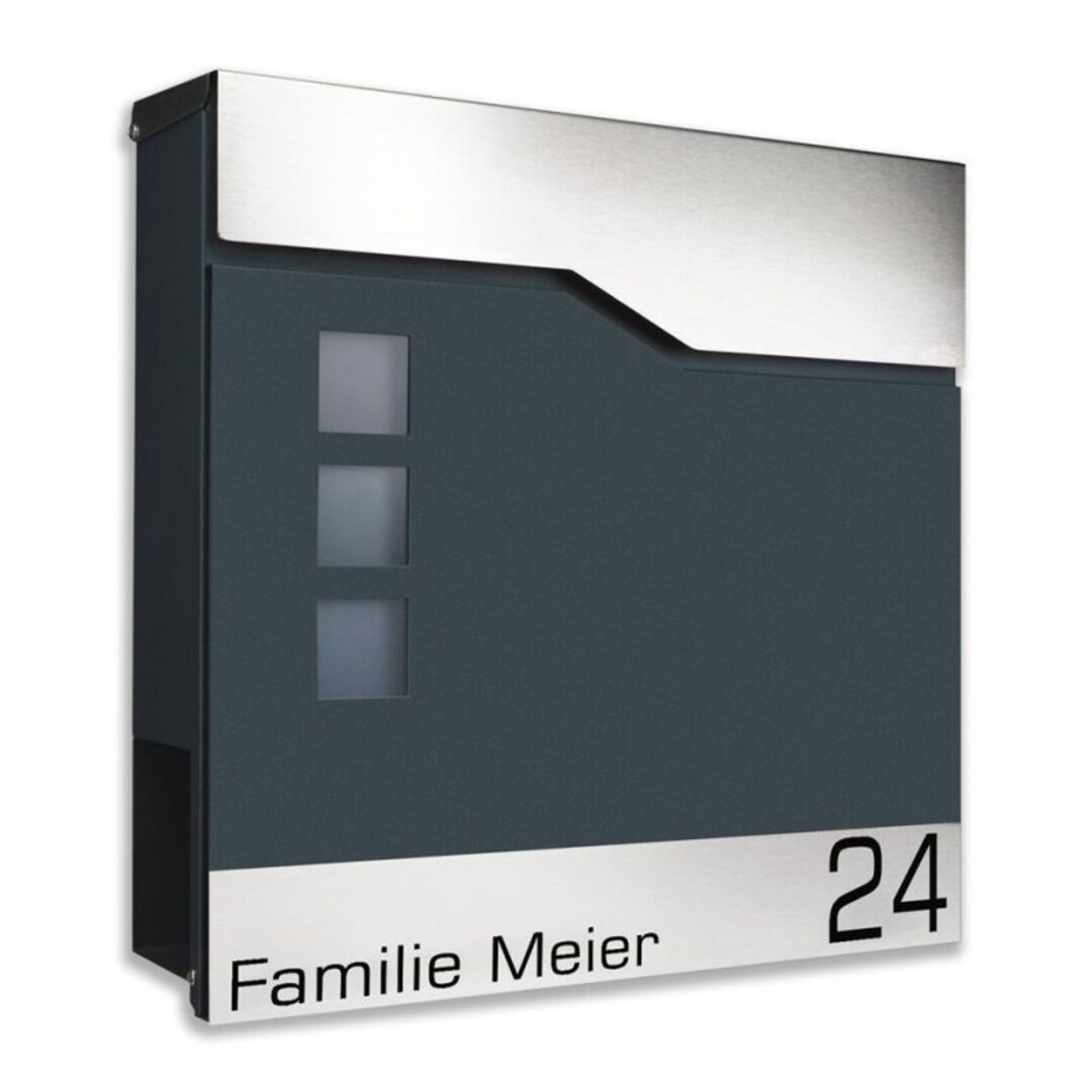 Double Standing Letterbox RAL 7016 With Lettering WI_60522_60522_60188 ...