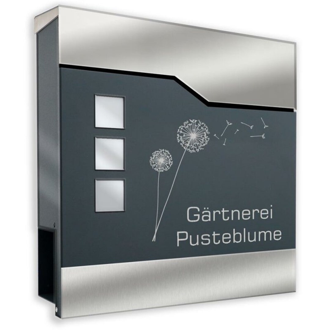 Personalized Letterbox With Dandelion, House Number & Your Name, With ...