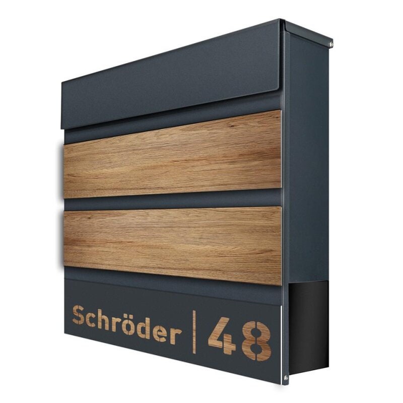 Briefkasten Anthrazit Holz