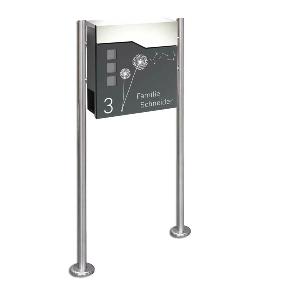 Freestanding Letterbox Stainless Steel ANTHRACITE RAL 7016 With ...