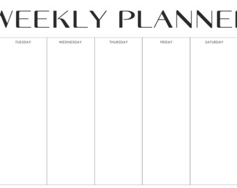 WEEKLY PLANNER PRINTABLE Landscape, Minimalist Weekly Schedule, Week at ...