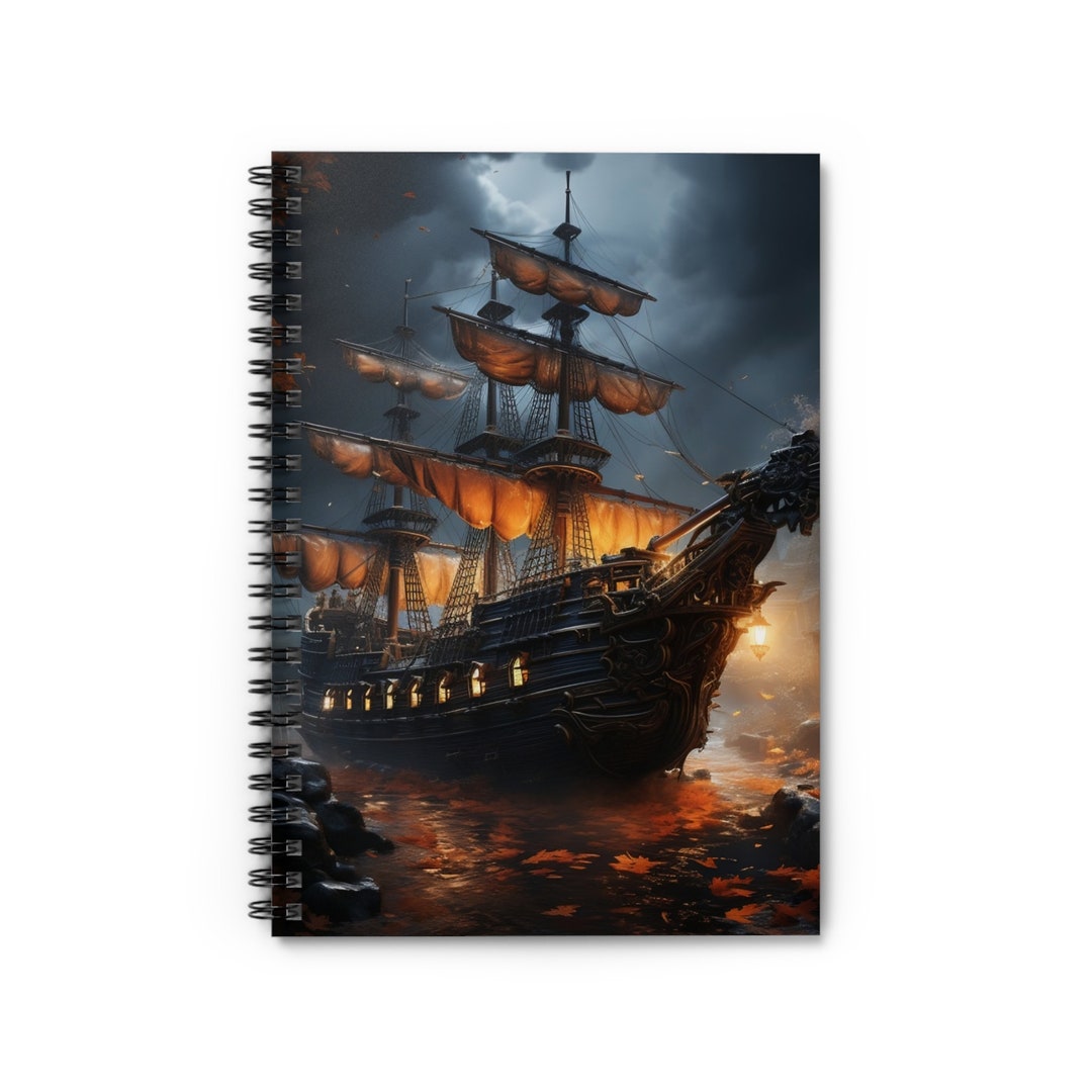 Haunted Pirate Ship Spiral Notebook - Ruled Line - Etsy