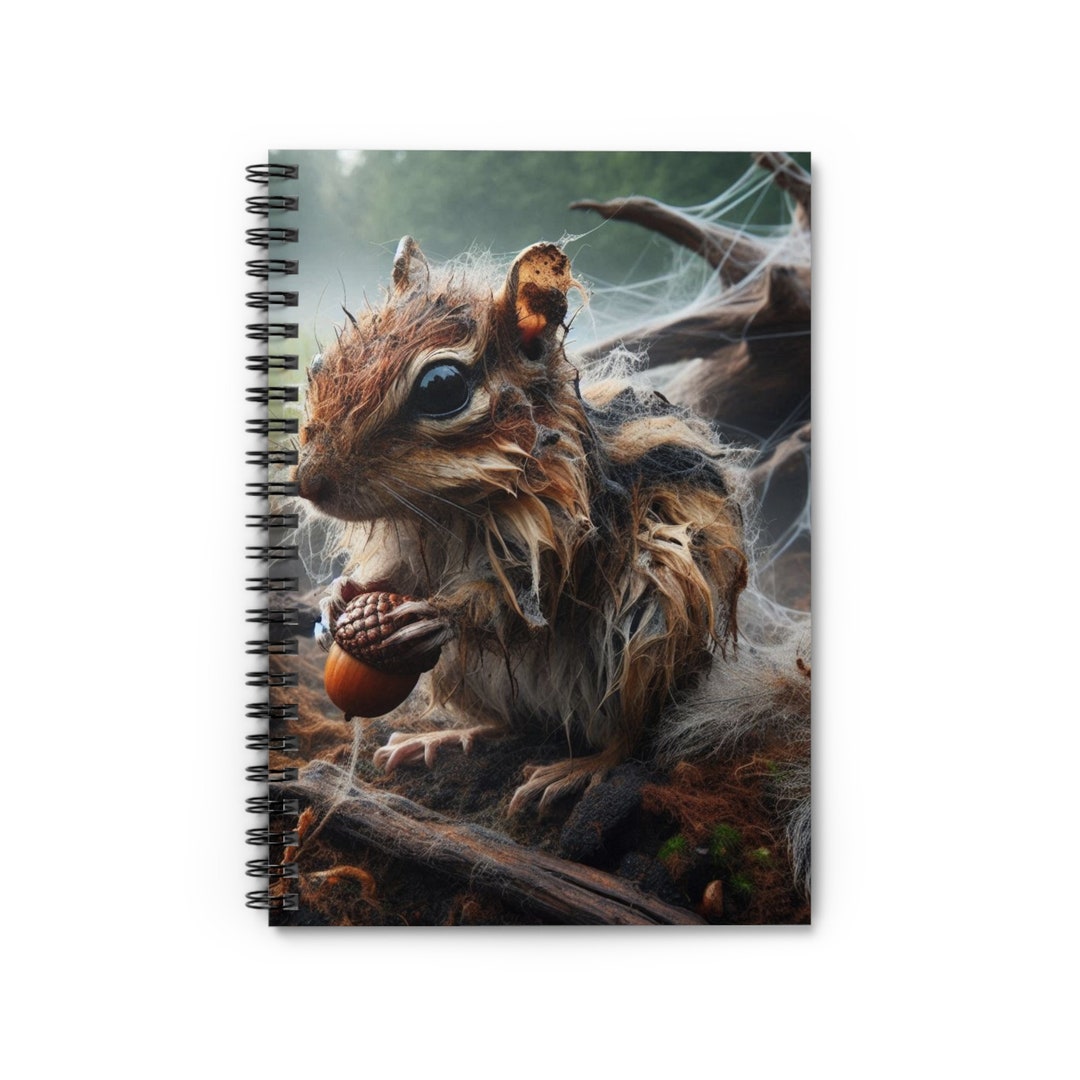 Sad Little Chipmunk Spiral Notebook Ruled Line - Etsy