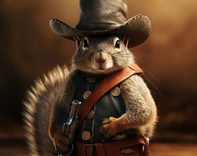 Taxidermy Very Nice new COWBOY CHIPMUNK Mount Log Cabin Hunting Lodge ...