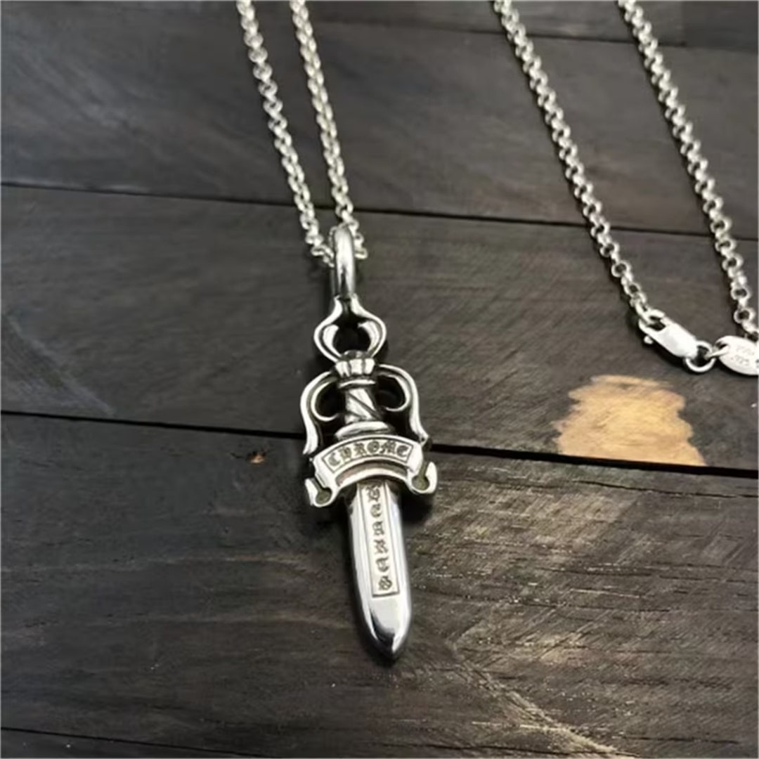 S925 Sterling Silver Chrome Hearts Sword Pendant - Etsy