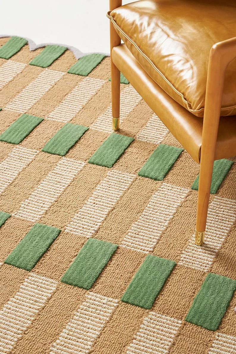 Matilda Goad Plaid Hand Tufted Modern Woolen Carpet Area Rug Irregular ...