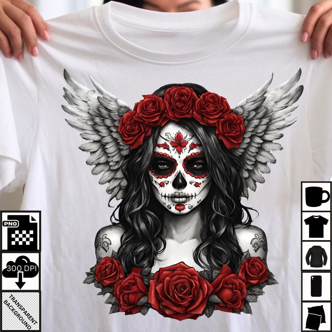 Day of the Dead PNG, Digital Download, La Catrina Girl, Sugar Skull PNG ...