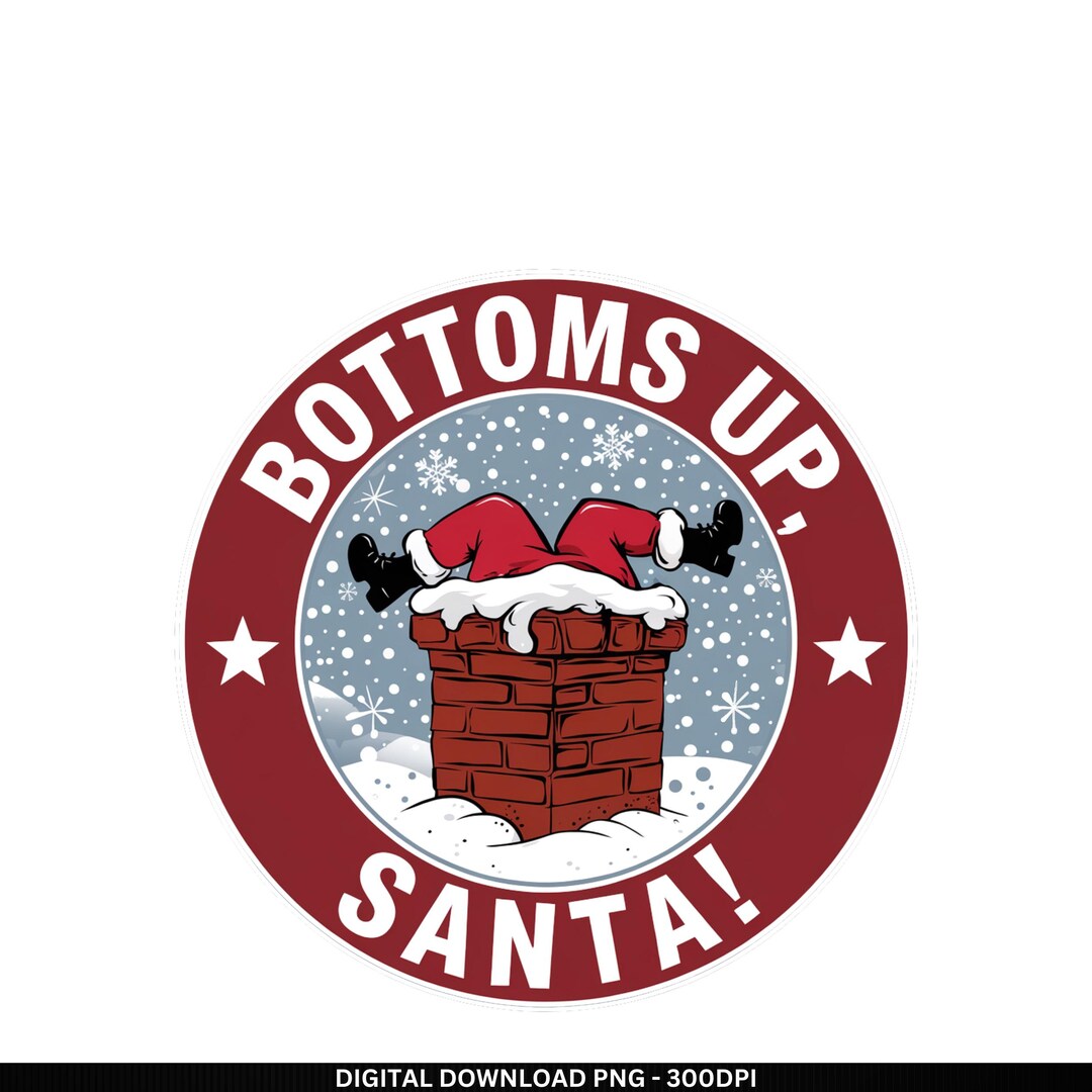 Bottoms up Santa Clipart PNG- Christmas Png - Instant Digital Download ...