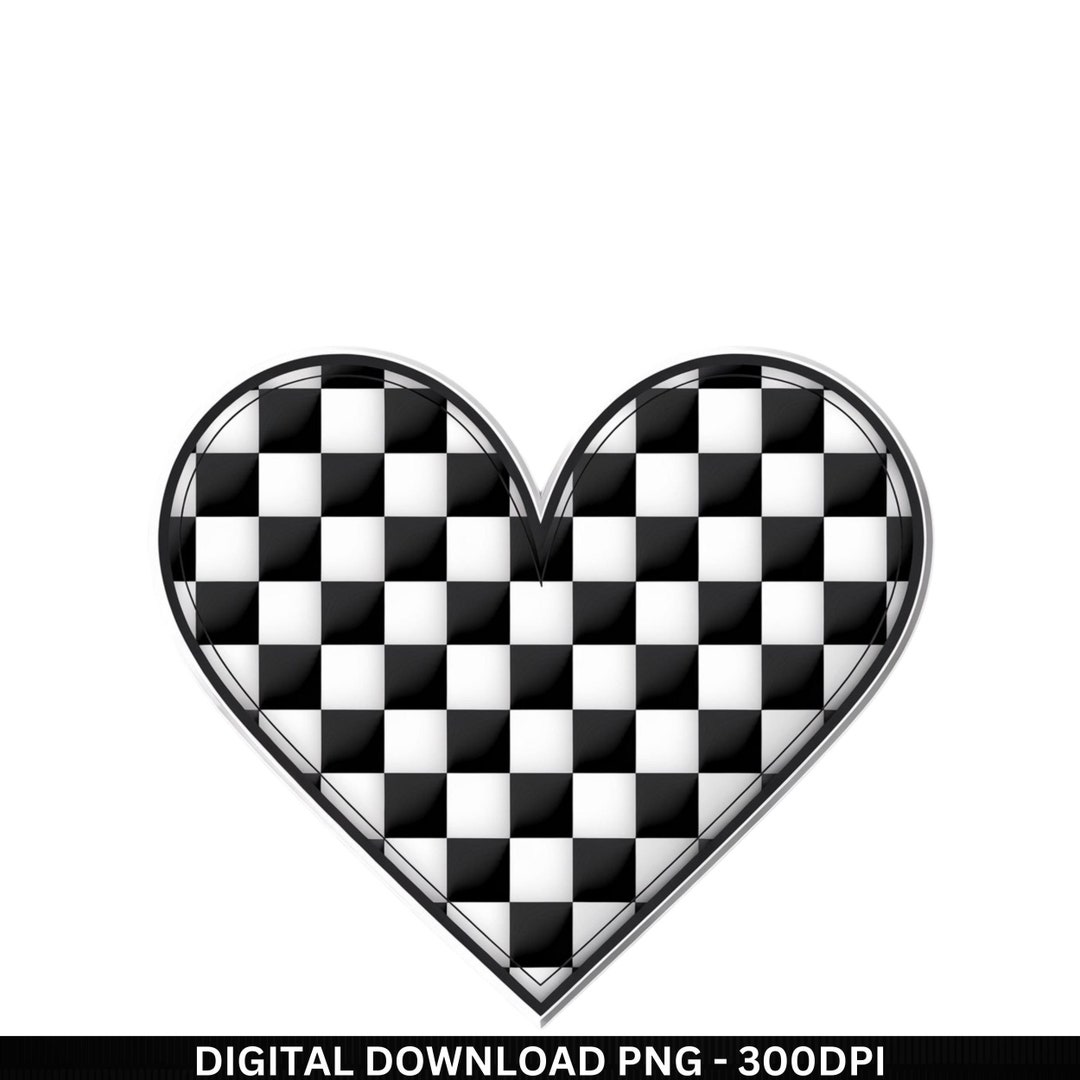 Checkered Heart PNG Digital Download Checkered Sublimation Design - Etsy