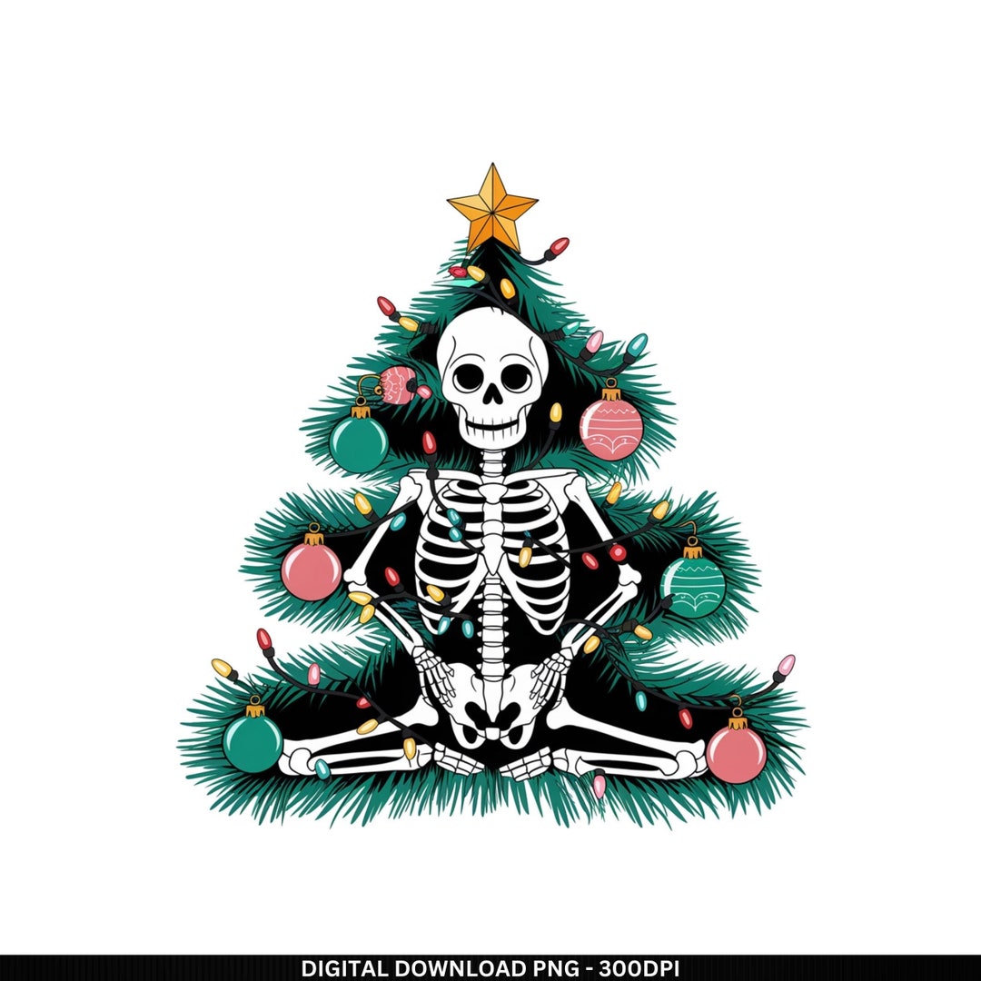 Skeleton Christmas Tree Clipart PNG Instant Digital Download - Etsy