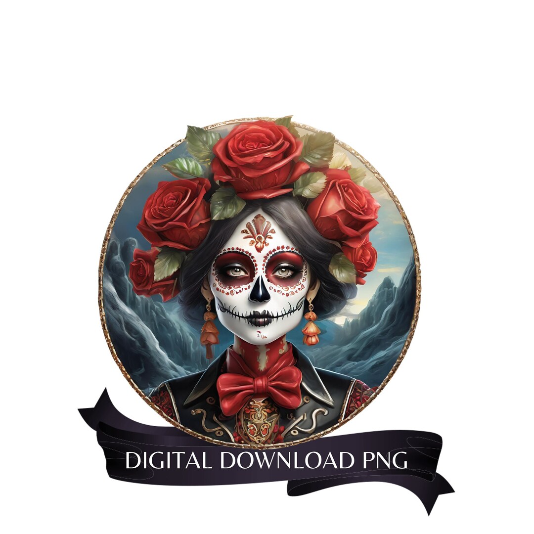Day of the Dead PNG, Digital Download, La Catrina Girl, Sugar Skull PNG ...